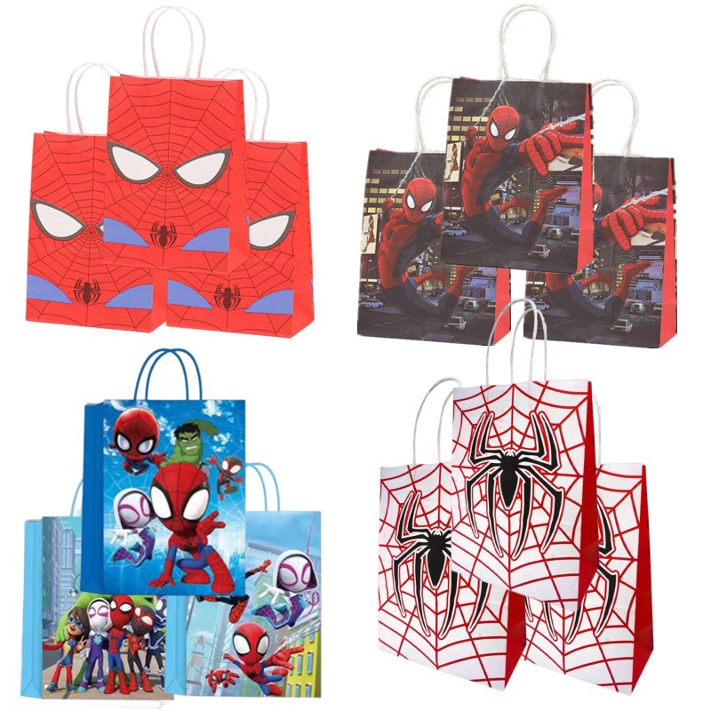 6pcs/set Super Hero Spiderman Avengers Gift Bag Kid Favor Birthday ...