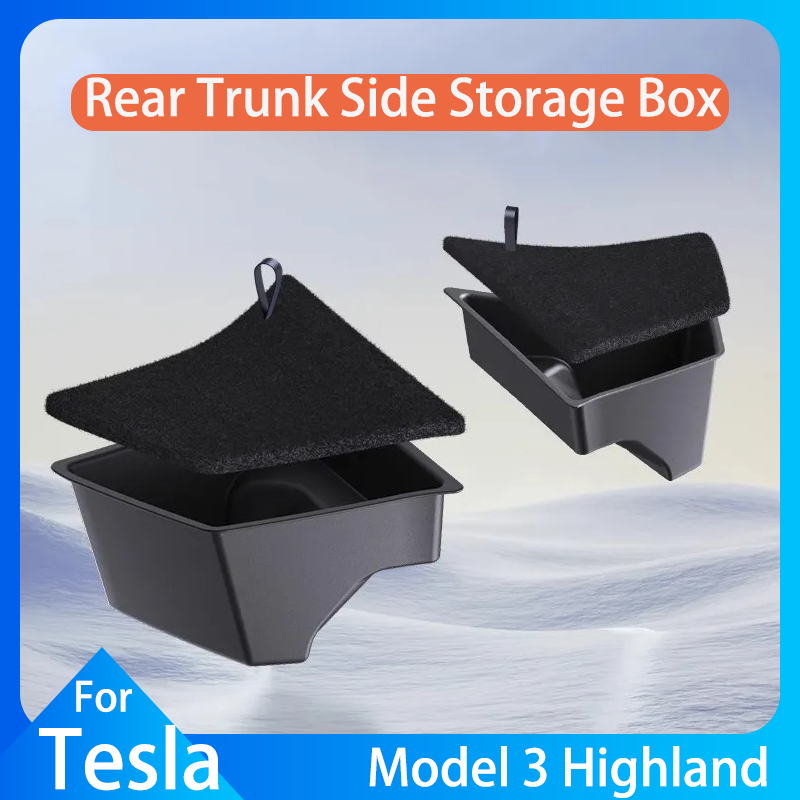 2024 Tesla Model 3 Highland Rear Trunk Side Storage Box Lids Organizer ...