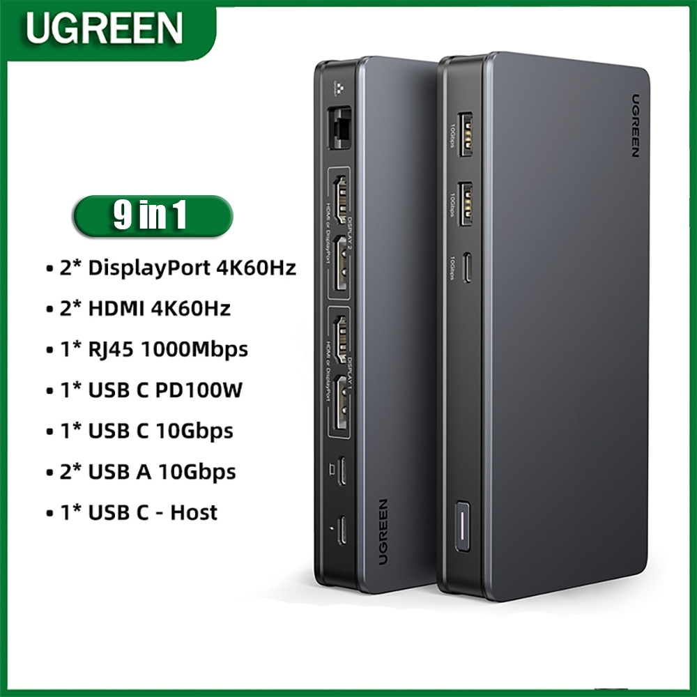 Ugreen 9-in-1 USB-C Docking Station 4K@60Hz HDMI DP 1000Mbps Ethernet | Shopee Malaysia