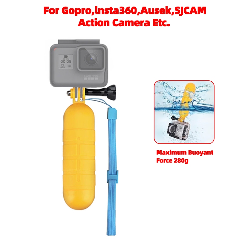 Float Stick for Gopro,AUSEK,DJI,SJCAM Bobber Yellow Floating Grip ...