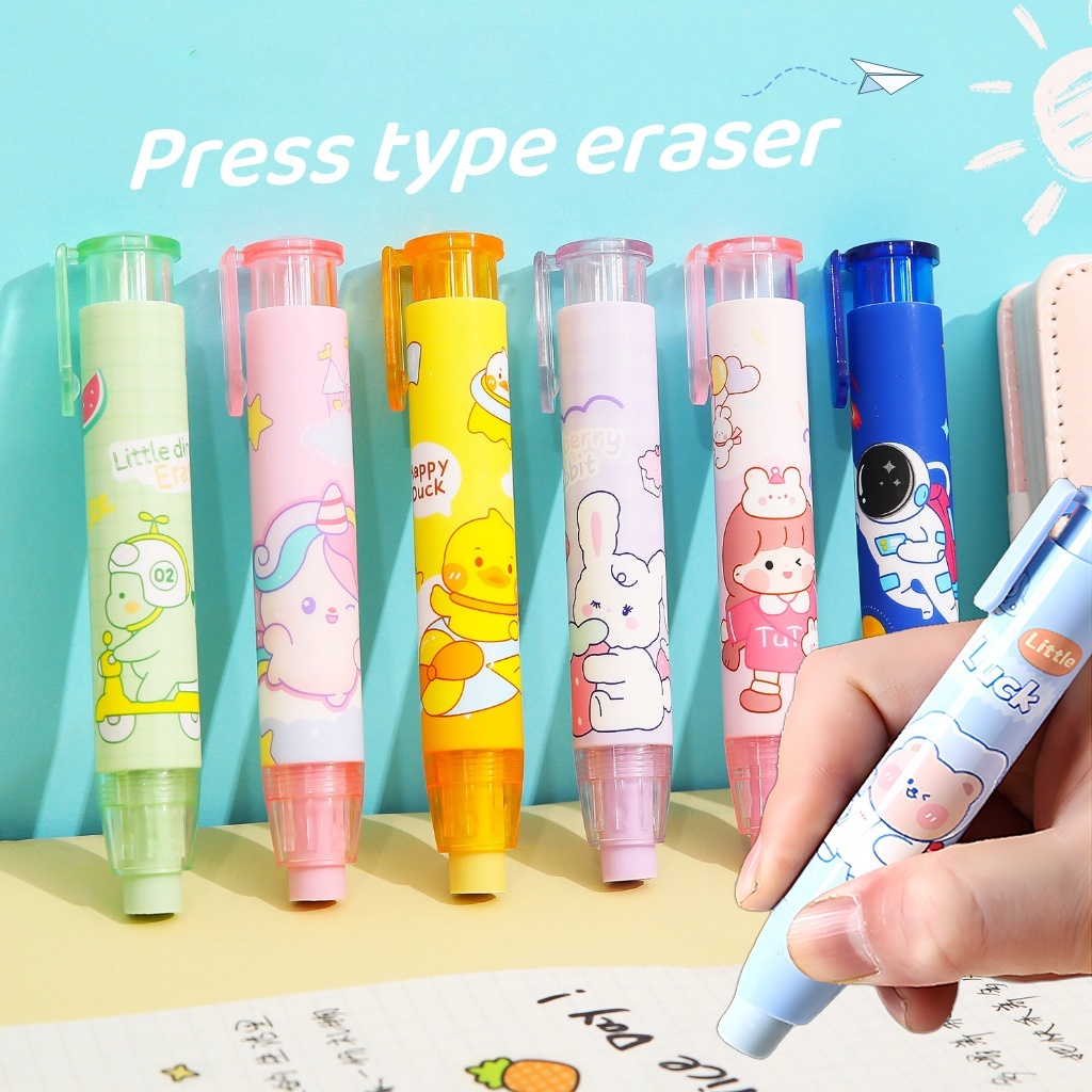 Cartoon Eraser Creative Cute Set Comes With Refill No Scraps Marks ...