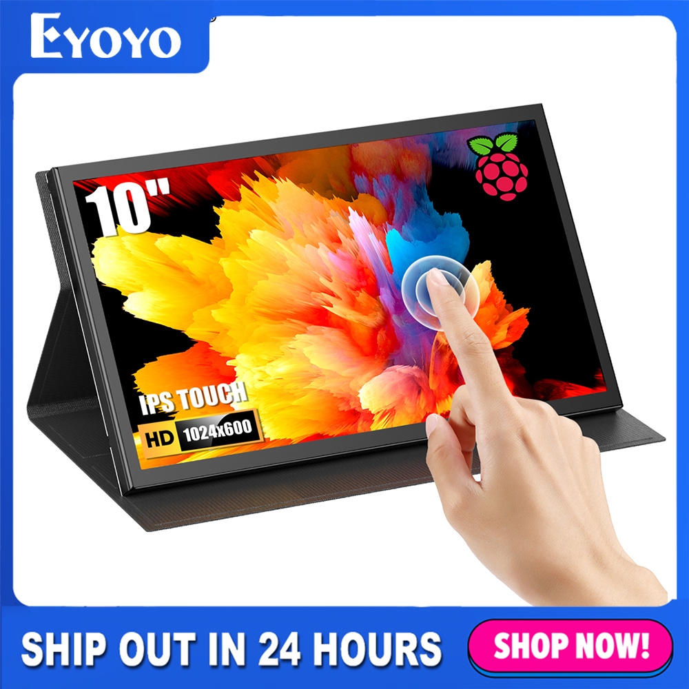 Eyoyo 10 inch Raspberry Pi Screen, 1024x600 IPS Capacitive Touchscreen ...