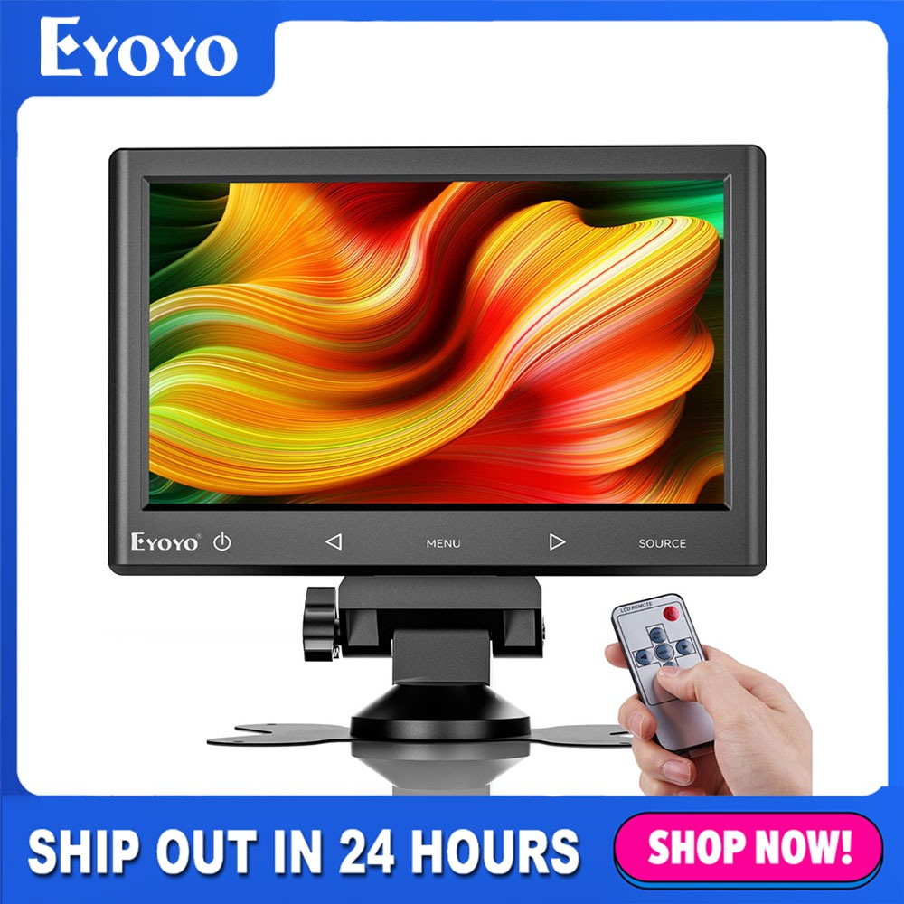 Eyoyo 7 inch/10 inch Monitor, 1024x600 Small HDMI Monitor, HDMI VGA AV ...