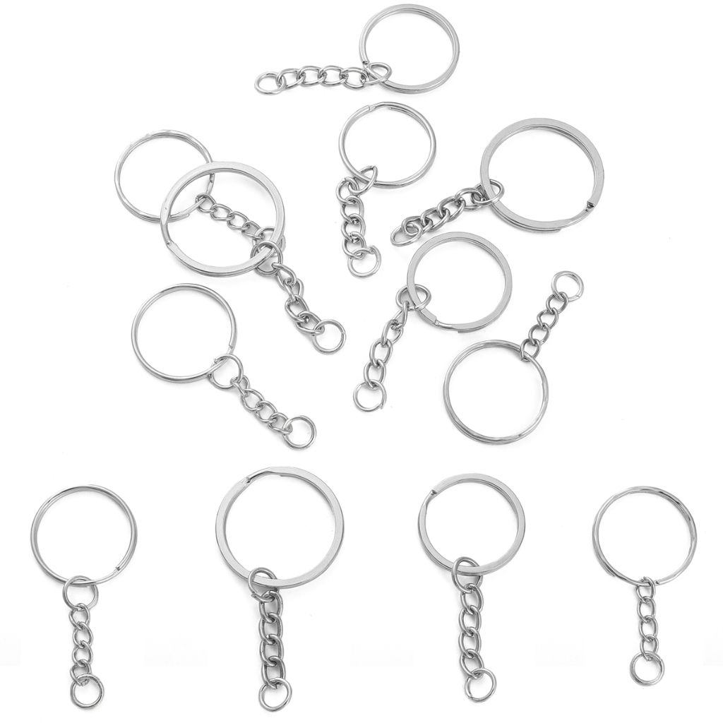 10pcs 25mm 30mm Iron Twists Ring Key Ring Single Ring Split Keyrings ...