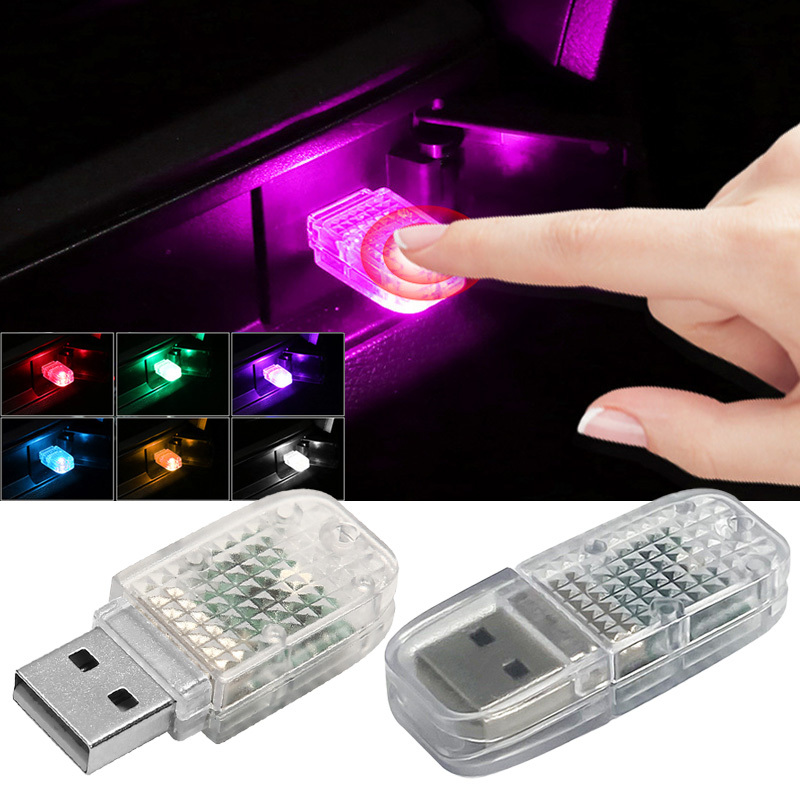 Universal Portable Mini USB LED Light RGB Car LED Interior Lighting ...