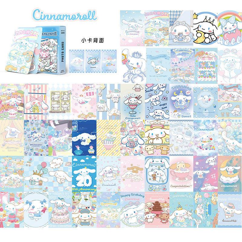 50Pcs/Box Sanrio Cards Kawaii Hello Kitty Kuromi Melody Cinnamoroll ...