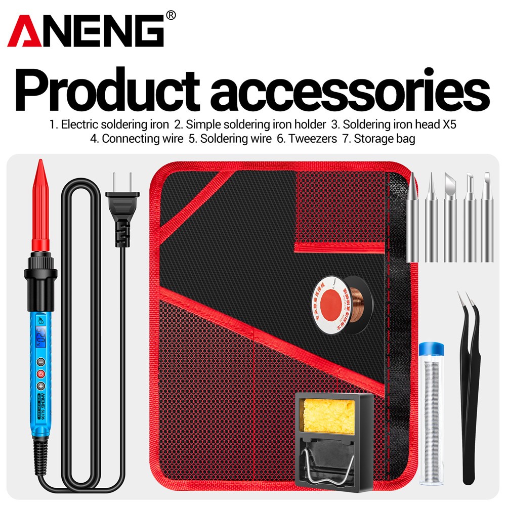 ANENG SL106 Electric Soldering Iron US/EU plug 11 Set 220V 110V ...