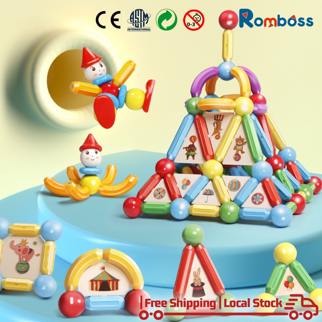 Romboss 26/48/78/101/136pcs Magnetic Toys Constructor Blocks Set Building Blocks Game Big Size ...