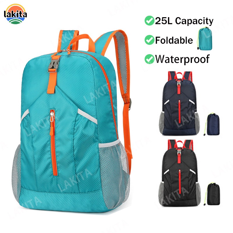 【Lakita】25L Foldable Bagpack Bag Hiking Waterproof Hiking Backpack ...