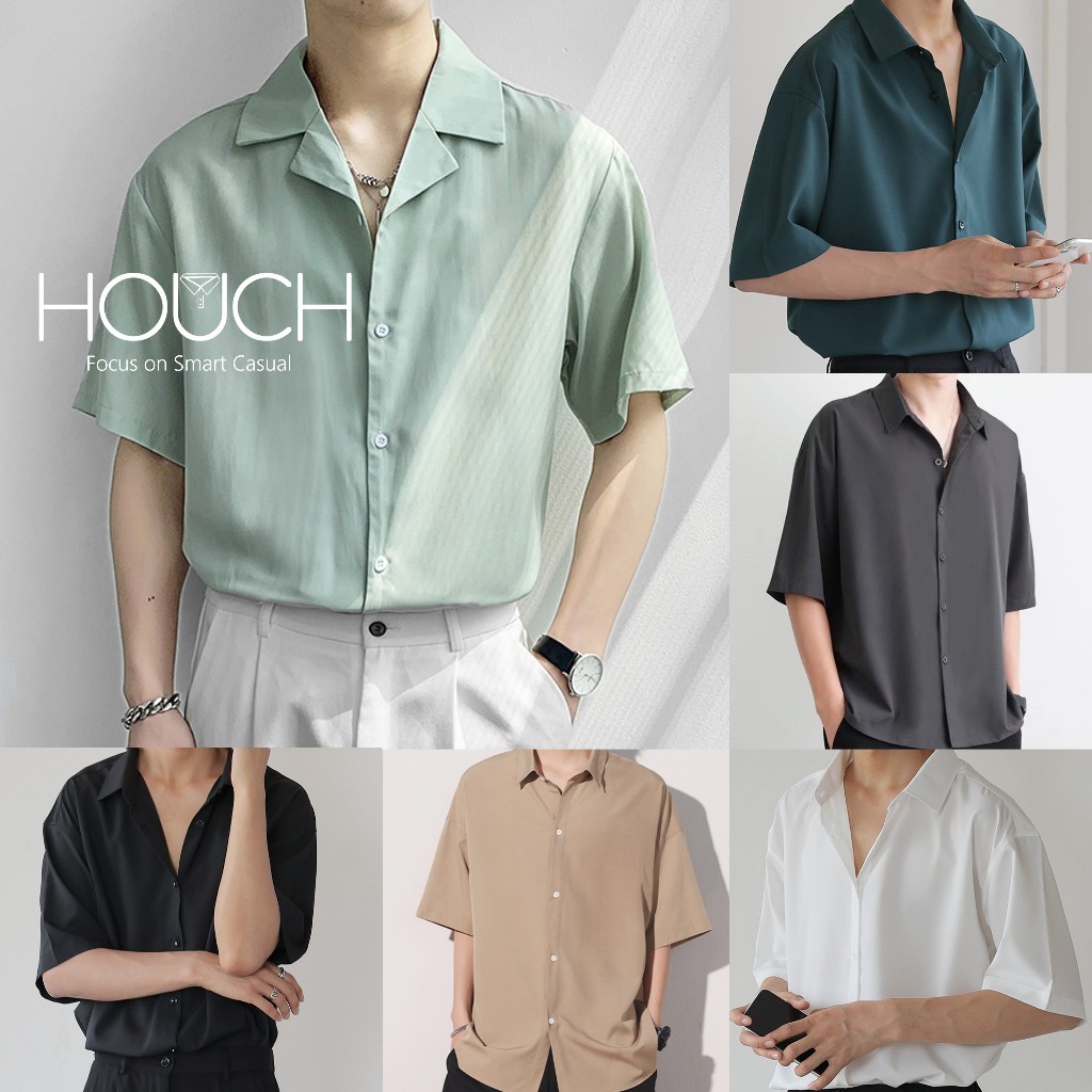 🔥Local Delivery🚚COD Men Casual Shirt Baju Kemeja lelaki Plain Casual ...