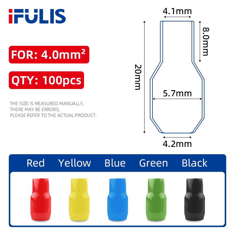For Terminal Insulation Sleeve Vinyl Wire Cable PVC End Cap 1.5 2.5 4.0 ...