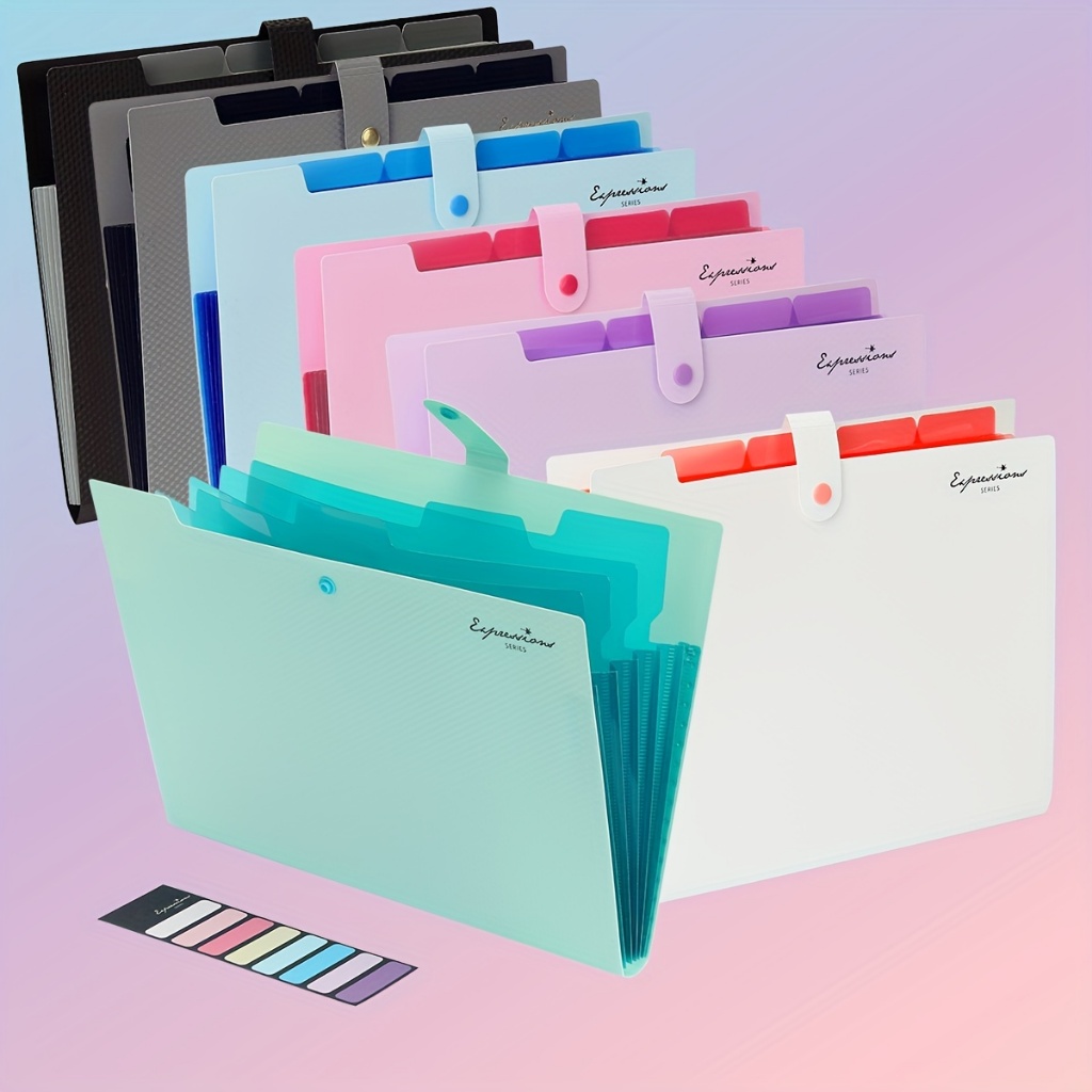 5 Pocket Folder with Labels, Letter Size Expanding File Folder ...