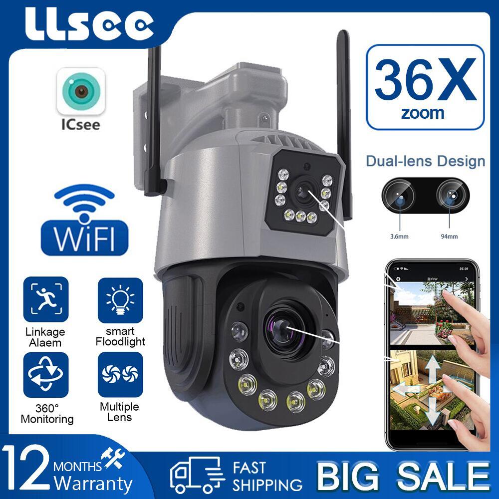 LLSEE ICSEE Wireless CCTV Outdoor Camera 360 WIFI PTZ 36X Optical Zoom 8MP 4K Home CCTV ...