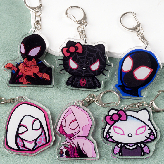 Spider-Man Acrylic keychain across the spider-verse Gwen/Miles couple ...