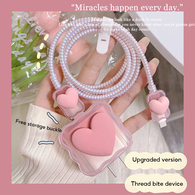 Love Set Charger Protector Set Charger Case Cable Protector for iP20W ...