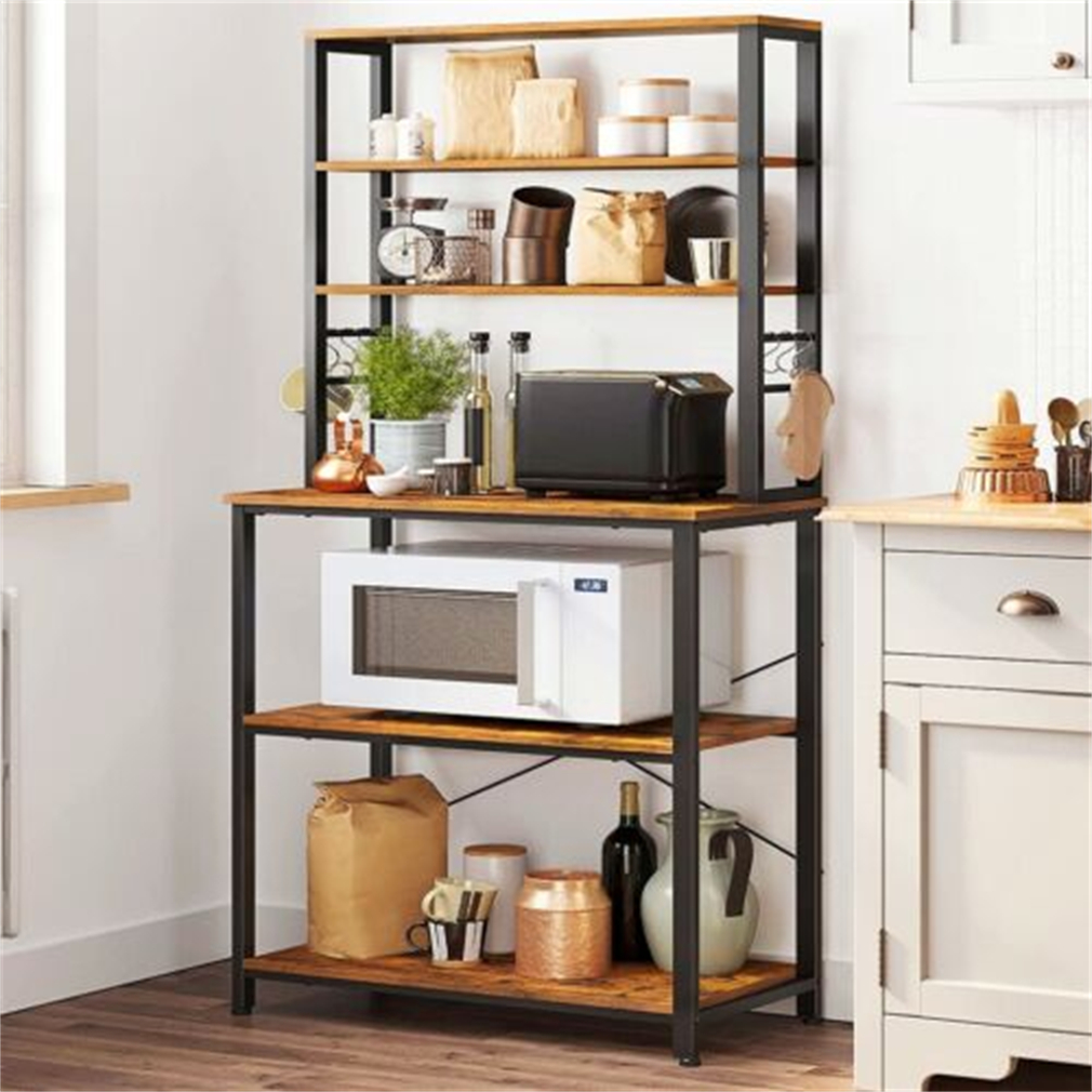 Freestanding Kitchen Utility Storage Shelves Coffee Bar Station Oven ...