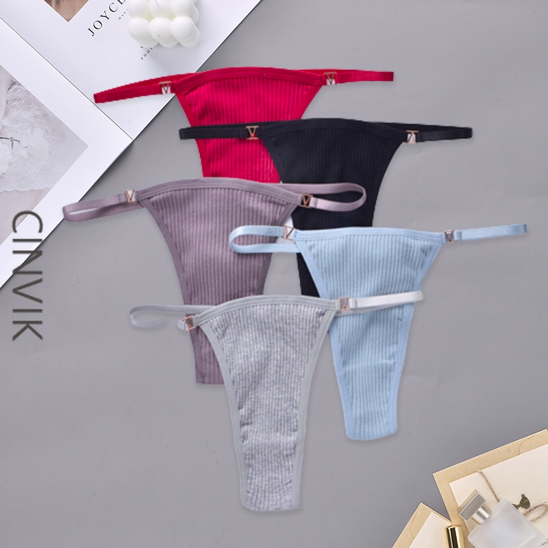Cinvik Panties Women Thongs Panties Cotton G String Underwear Seamless