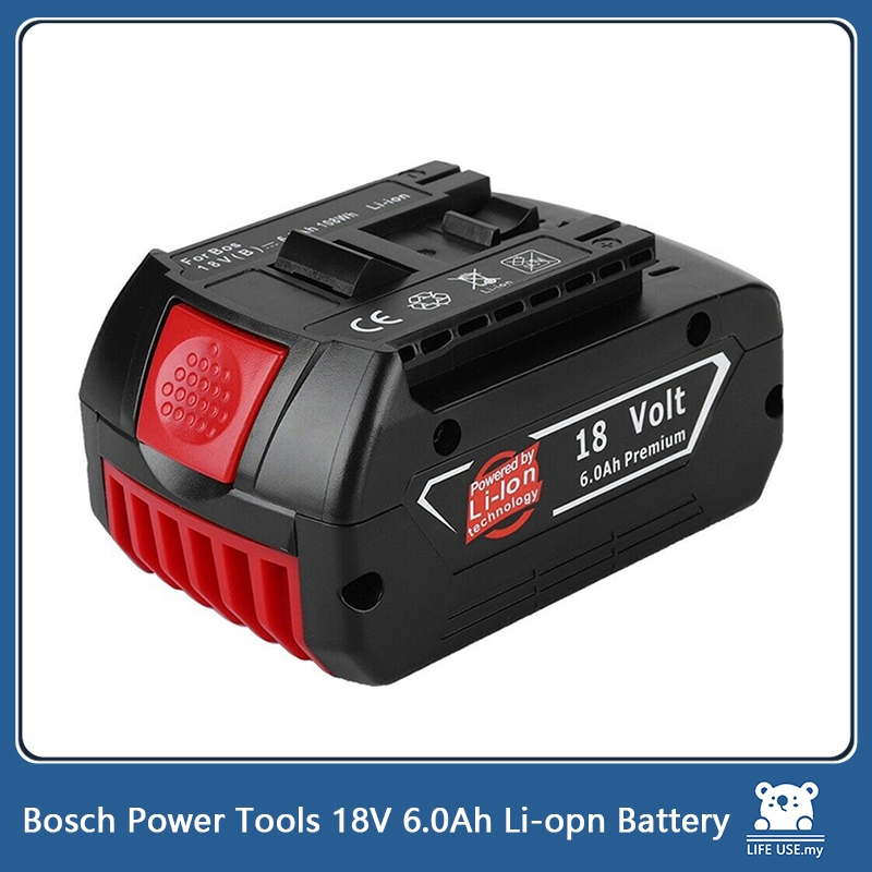 Upgrade 18V 6.0Ah Li-Ion Rechargeable Battery for Bosch Portable ...