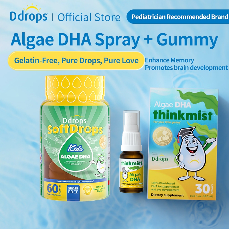 Ddrops Kids DHA Combo: Algae Oil DHA Spray + Algae DHA Gummies | Shopee Malaysia