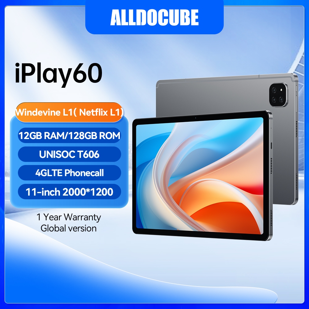 Alldocube iPlay60 10.95inch 2000*1200 Tablet UNISOC T606 Android 13 Netflix L1 4GB+8GB of virtua ...