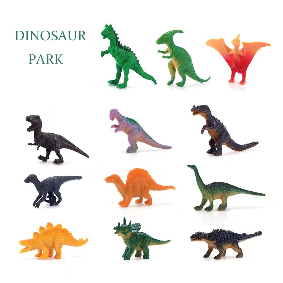 Dinosaur Toy Model Full Set 12 Pieces, Tyrannosaurus Stegosaurus ...