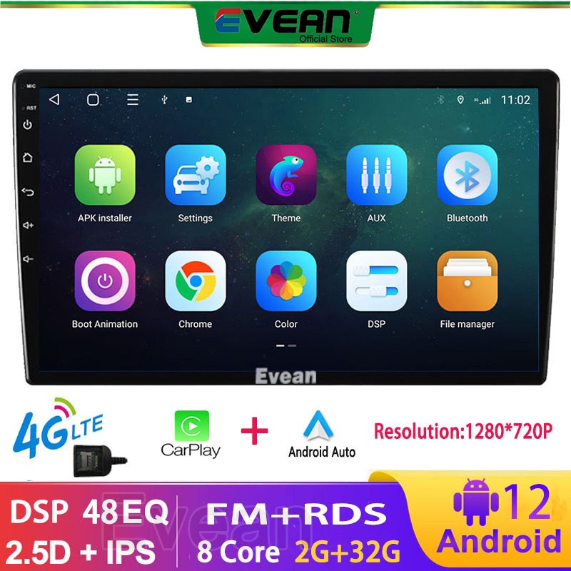 Evean Ts18 Octa Core 1 6ghz Android Car Radio Stereo Bluetooth 2din