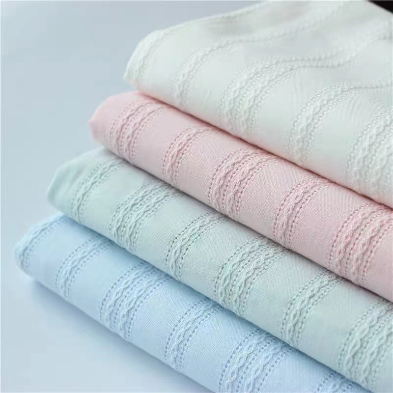 (4 color) 100% Cotton solid color jacquard fabricWomen's Fashion Fabric ...