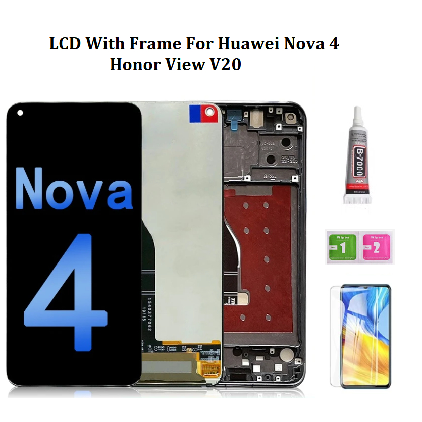 Original LCD With Frame For Huawei Nova 4 Honor View 20 V20 LCD Display With Touch Screen ...