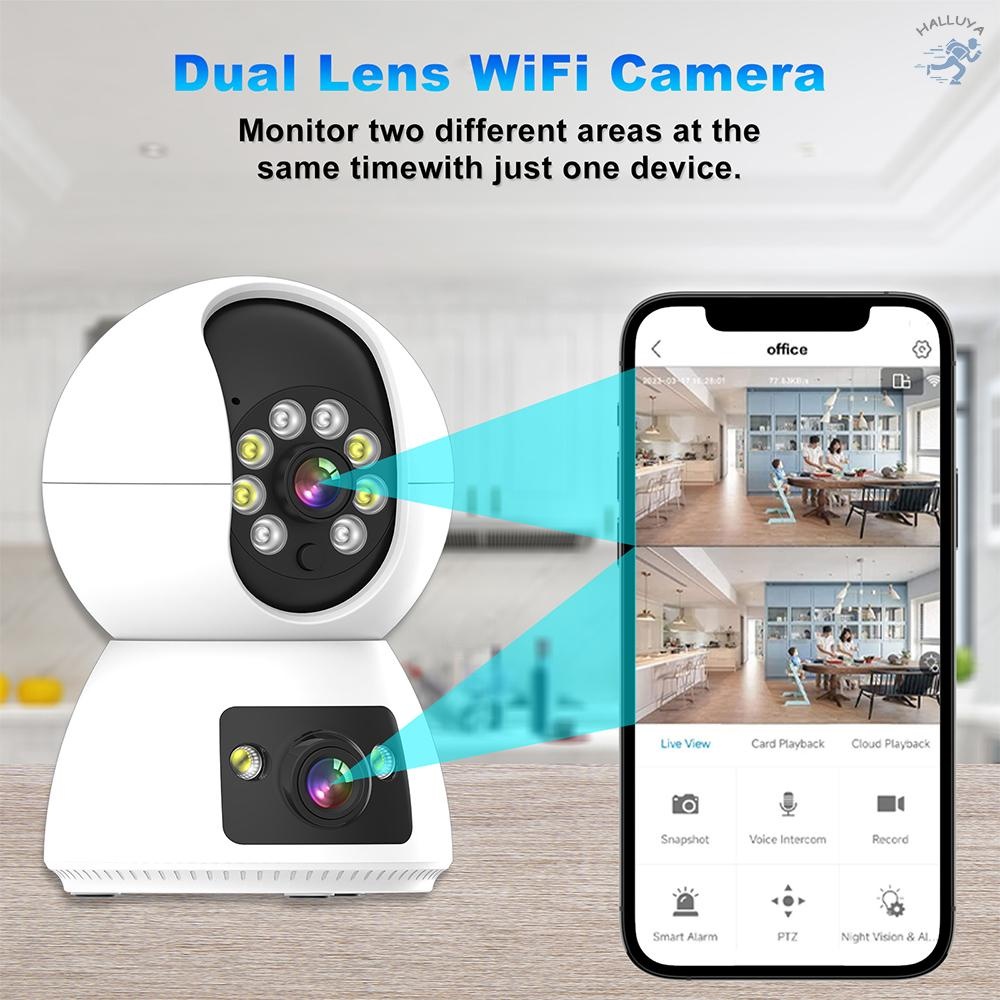 Dual Lens Security Camera 2K Ultra HD Motion Detection Automatic ...