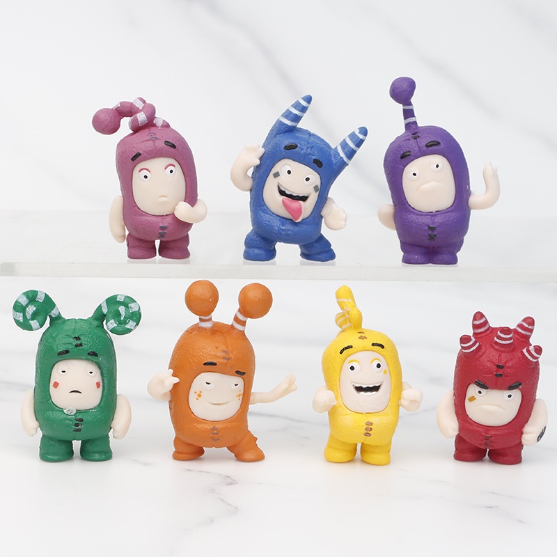 7Pcs/Set 4cm Singapore 3D Anime Oddbods Irascible Head Adorkable Q ...
