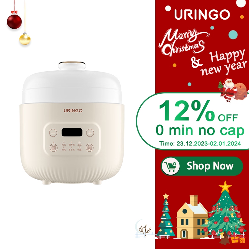 URINGO Slow Cooker Baby Porridge Stew Pot Ceramic Electric Soup Cooker (1L) | Shopee Malaysia