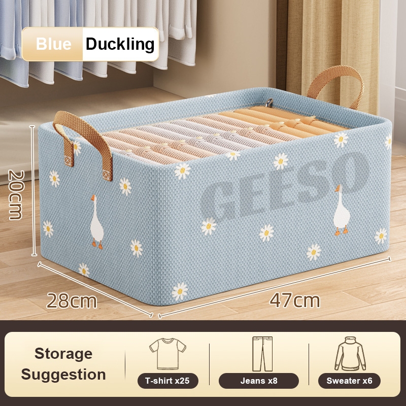 GEESO New Style Foldable Clothes Storage Box Steel Frame Organizer ...