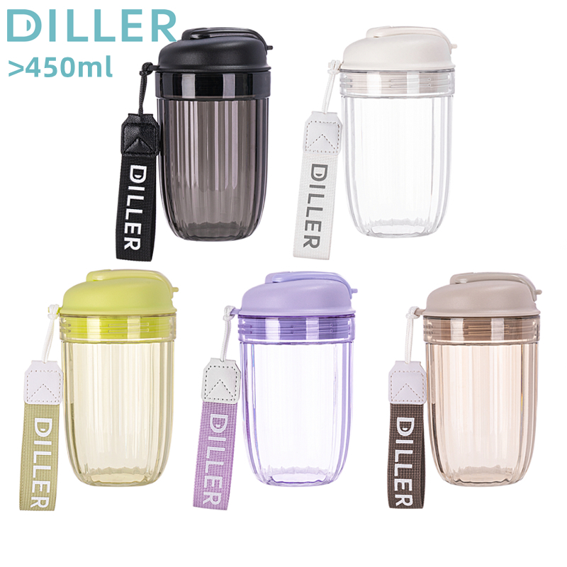 Diller Coffee Cup Water Bottle with Lifting Rope BPA-Free For Drinking ...