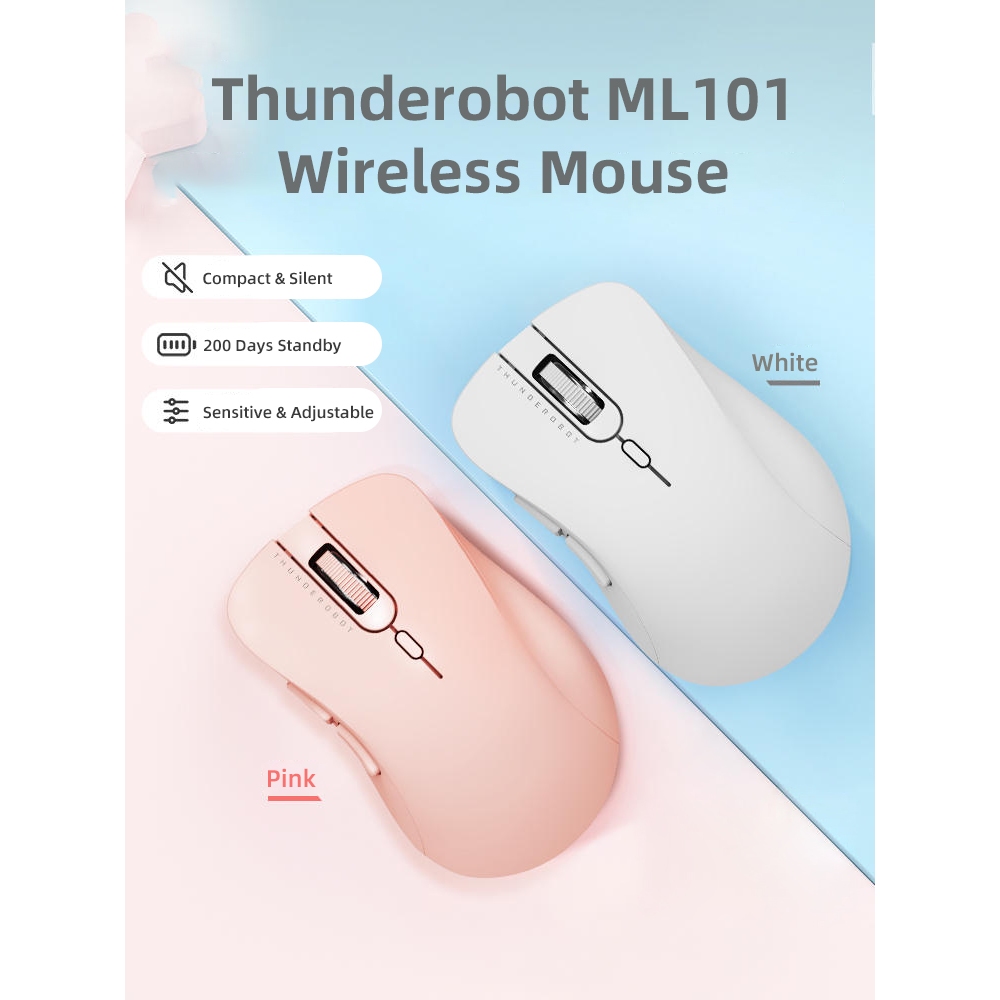 Thunderobot ML101 Wireless Mouse Noise Reduction 2.4G with USB Nano ...