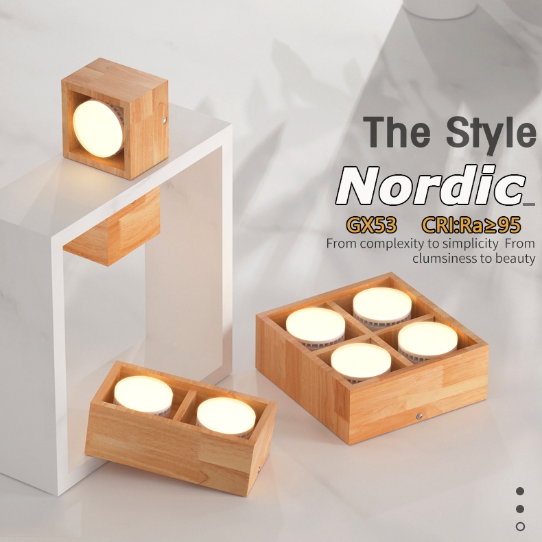 SNRIGIN LED Log Ceiling Downlight Crude Wood Ceiling Light GX53 Light ...