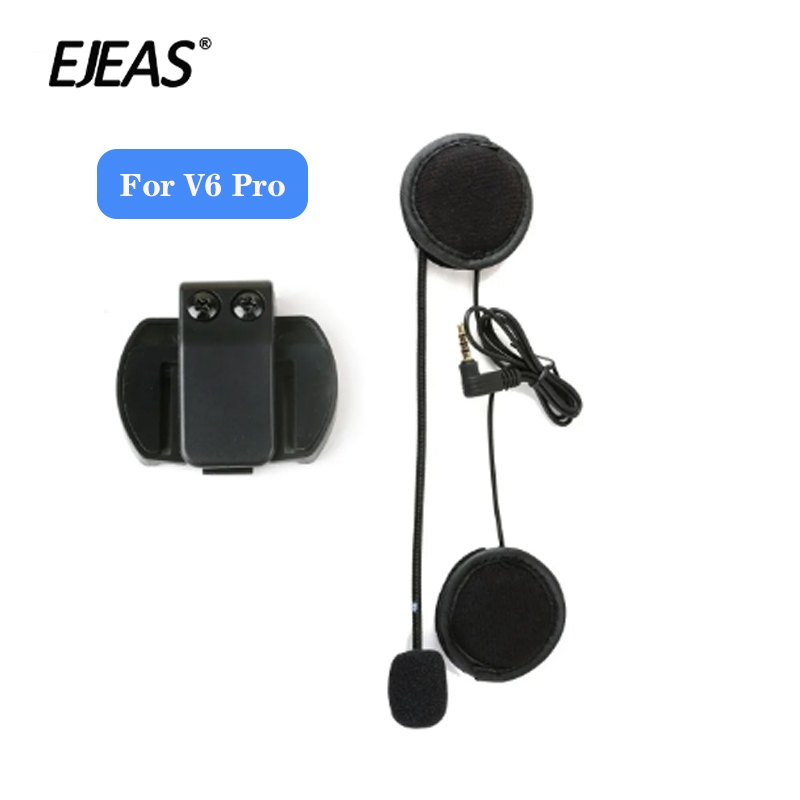 EJEAS V6 Pro Helmet Intercom Clip 3.5mm Microphone Speaker Headset for ...