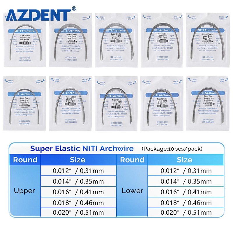 Round Arch Wire Ovoid Form Super Elastic Niti AZDENT Orthodontic ...