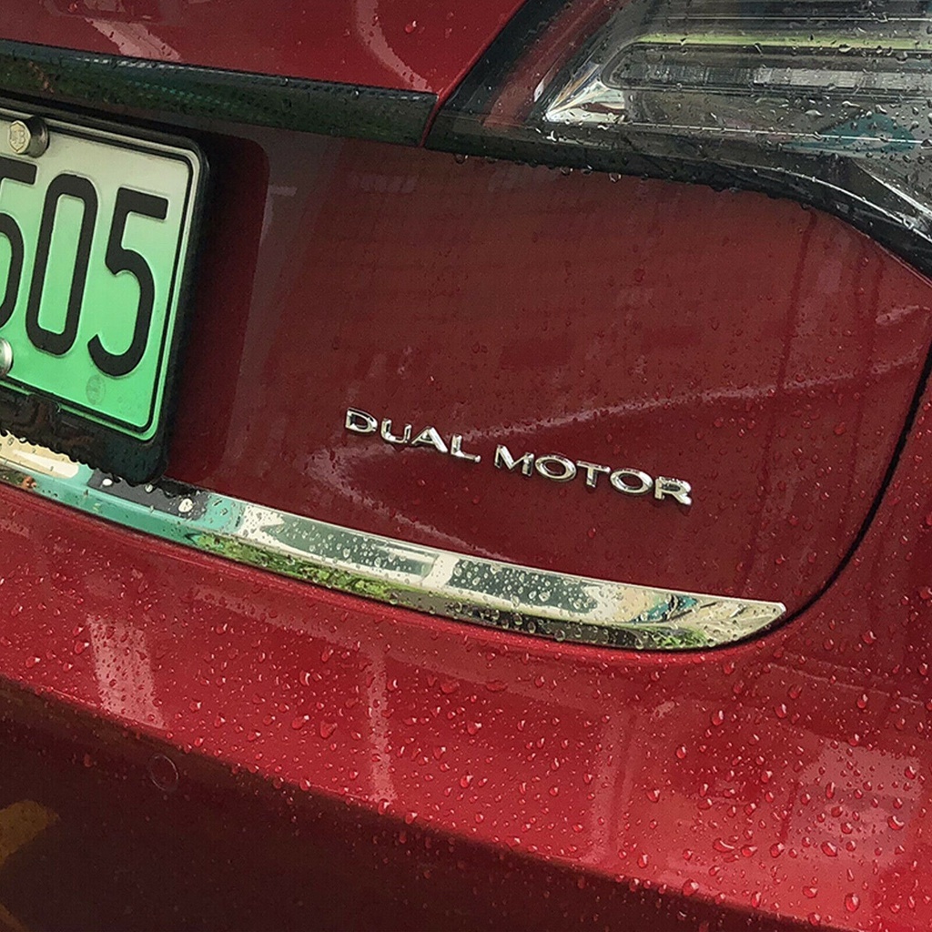 Car Dual Motor Badge 3D Logo Decal Emblem Stickers for Tesla Model S X ...