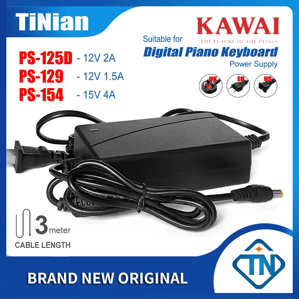 12V 1.5A 2A 15V 4A AC/DC Adapter PS-125D PS-129 PS-154 for Kawai KDP88 ES100/B ES105 ES108 ES110 ...