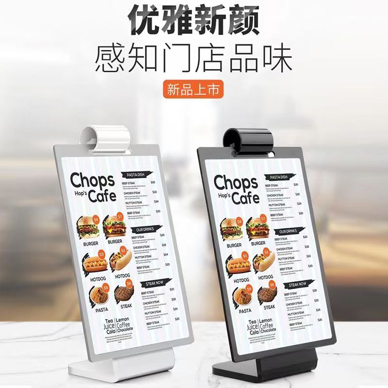 Flip Table Card Wooden Menu Loose-leaf Book Promotional Display Stand ...