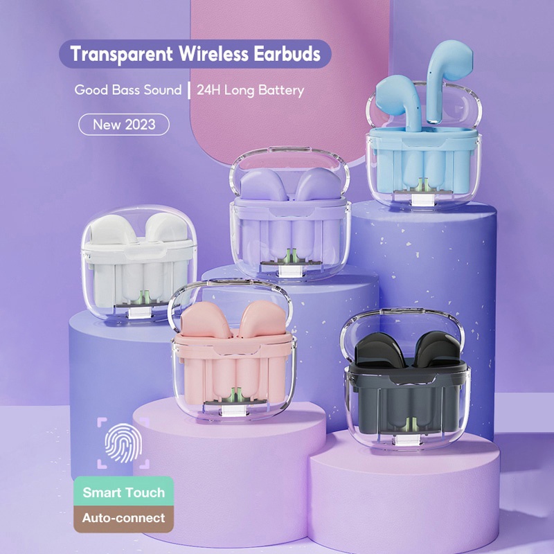 Transparent TWS 5.3 A2 Pro Bluetooth Earphones Wireless Earbuds Crystal ...