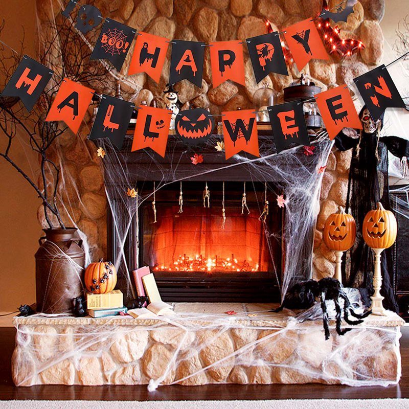 Halloween Banner Party Needs Halloween Scary Skeleton Man Banner ...