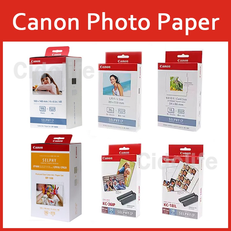 KP-108IN RP-108 KL-36IP KC-36IP KC-18IL KC-18IS Photo Paper for Canon Selphy Color Ink Paper Set ...