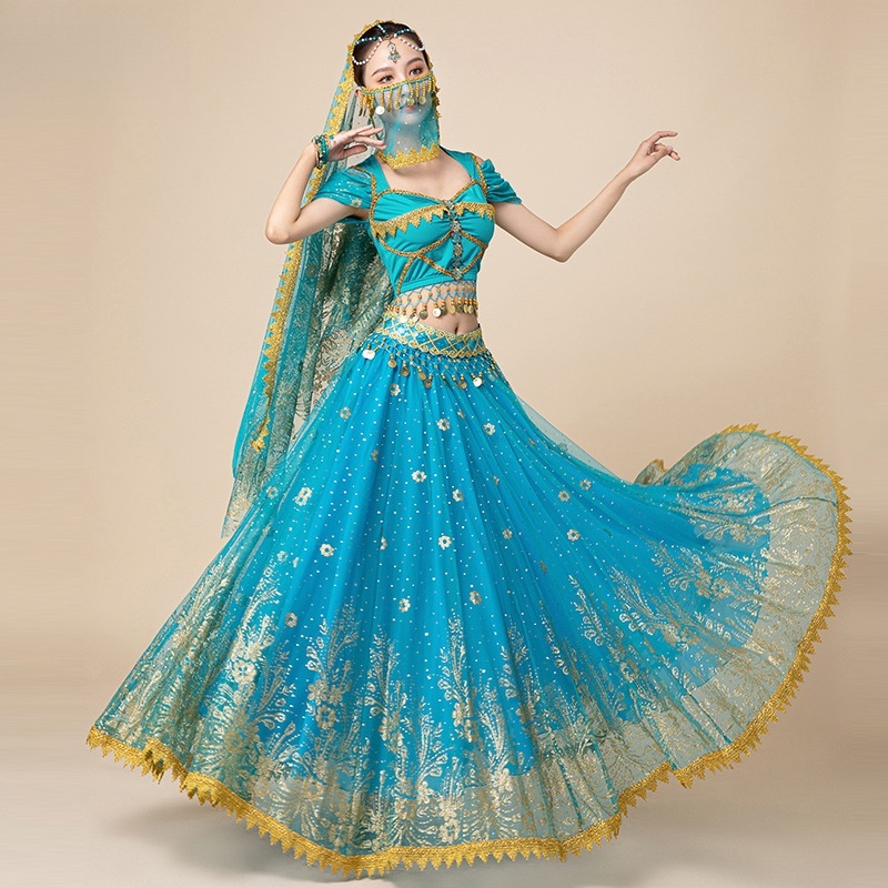 Fashion New Style Indian Dance Costume Belly Dance Big Swing Long Skirt