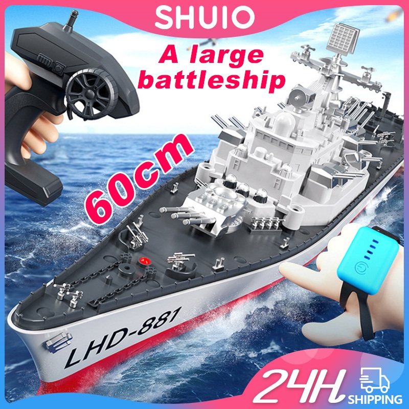 SHUIO 2.4G High Speed RC Ship Simulation Warship Model Electric Mini ...
