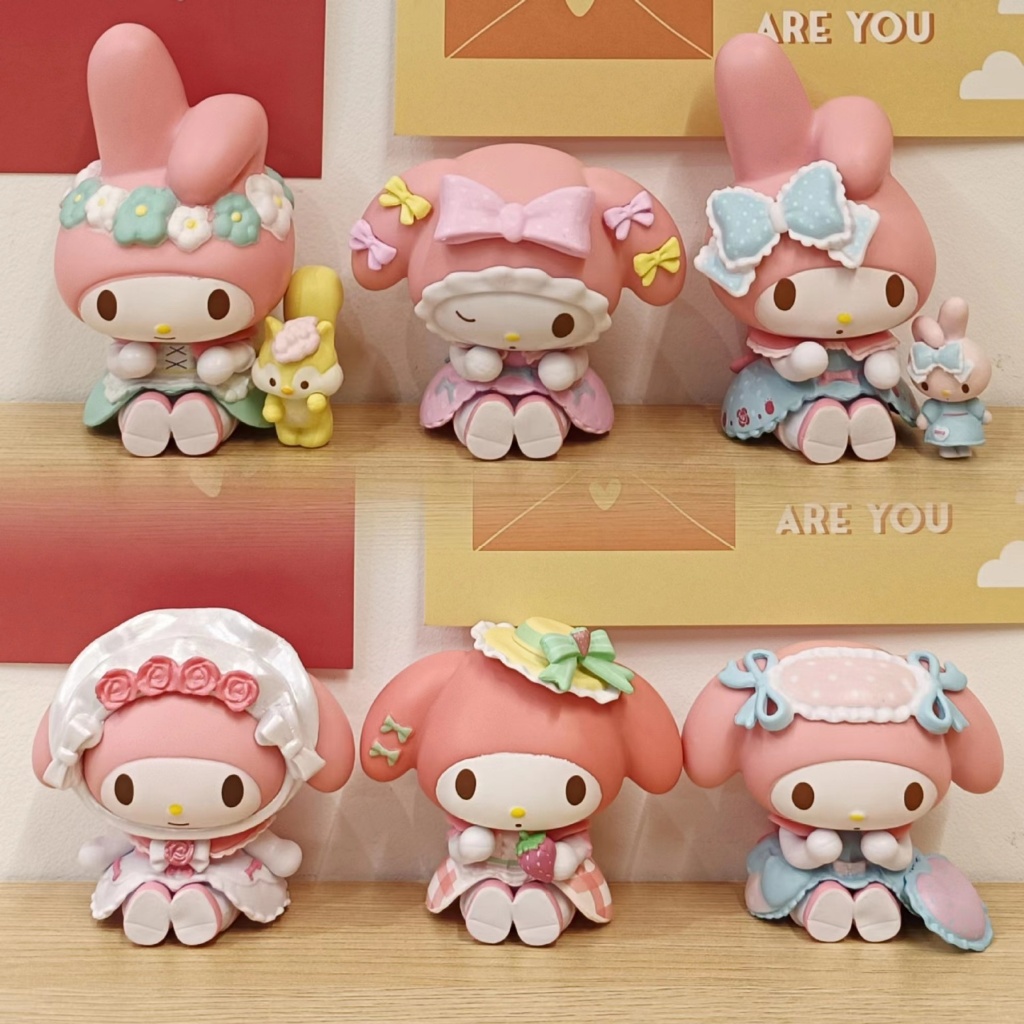 6pcs Cute Anime Model My Melody Hug Flower Children Toys Blind box ...