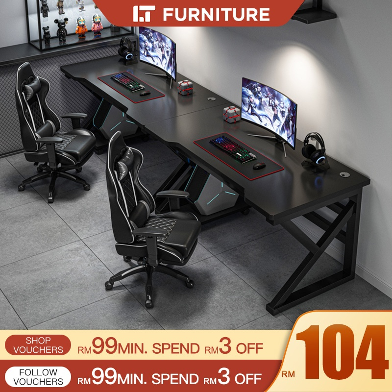 160CM Gaming Table Meja Gaming Computer Table Carbon Matte Pc Table ...