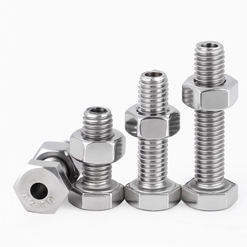 304 Stainless Steel Outer Hexagonal Hollow Screw Hollow Bolt Threading Through Hole Screw M6 M8 ...