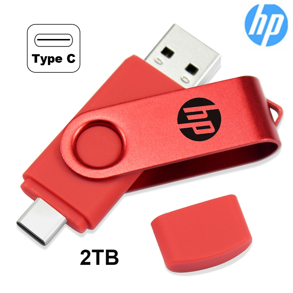 Pen Drive 2 In 1 HP Dual Type C USB Flash 2TB Mental High Speed U ...