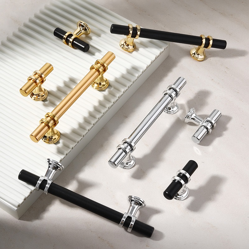 Aluminum Alloy Black Gold Door Handle Wardrobe Kitchen Cabinet Drawer ...